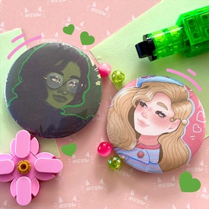 Wicked Elphaba and Glinda Buttons - Etsy