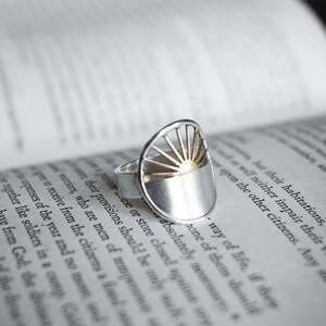 Dual Tone Sun Rings | Rising Sun Ring | Sunburst Ring | Statement Spike ...
