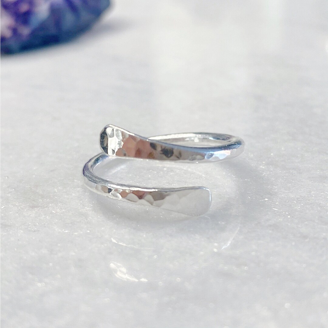Bypass Thumb Ring ,hammered Thumb Ring, Textured Thumb Ring, Wrapped ...