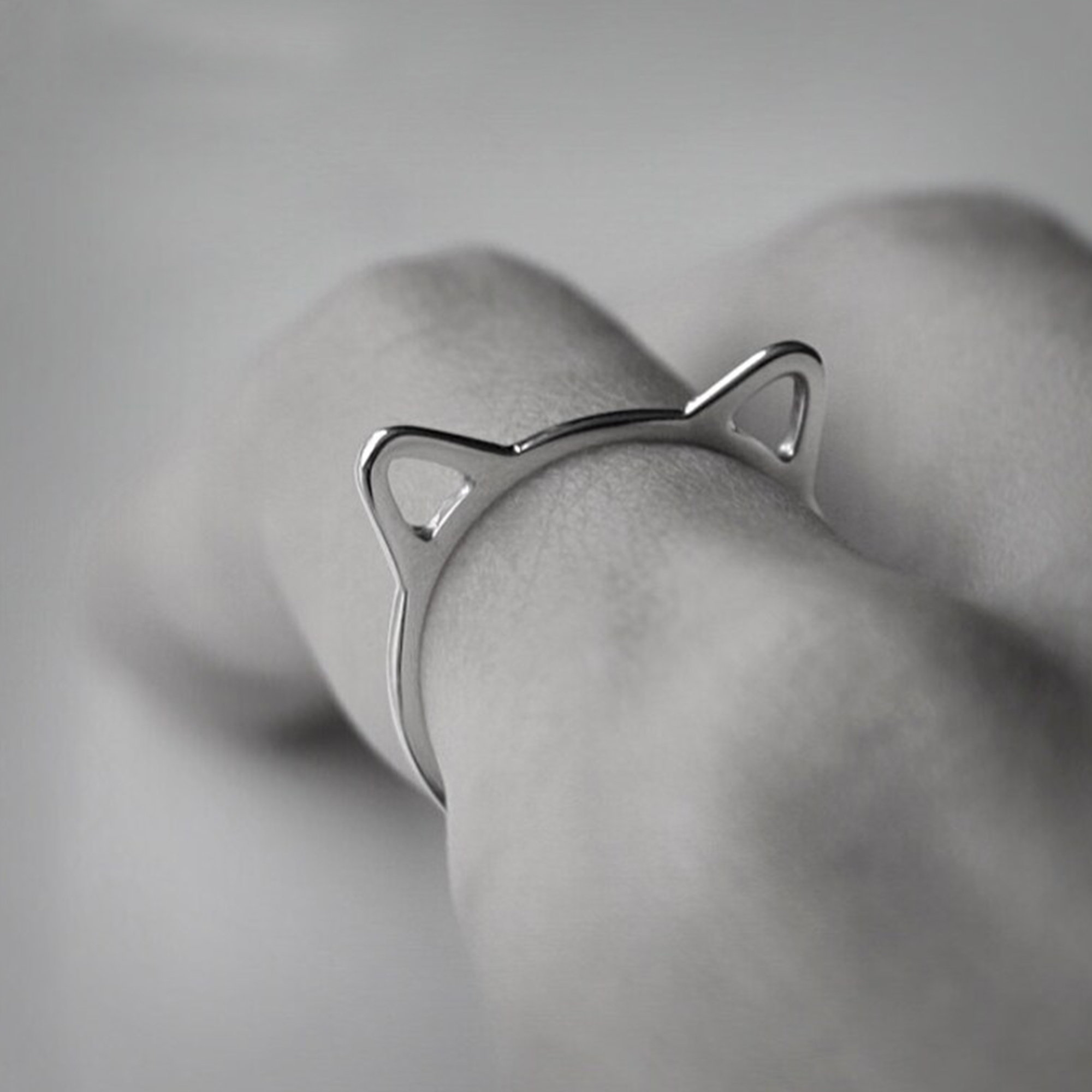 Cat Ears Ring Crazy Cat Lady Cat Rings Minimalist Kitty Rings Sterling Silver Cat Lovers Gift ...