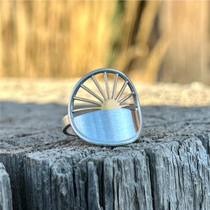 Dual Tone Sun Rings | Rising Sun Ring | Sunburst Ring | Statement Spike ...