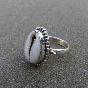 Cowrie Shell Rings / Silver Oxidized Rings / Statement Boho Rings ...