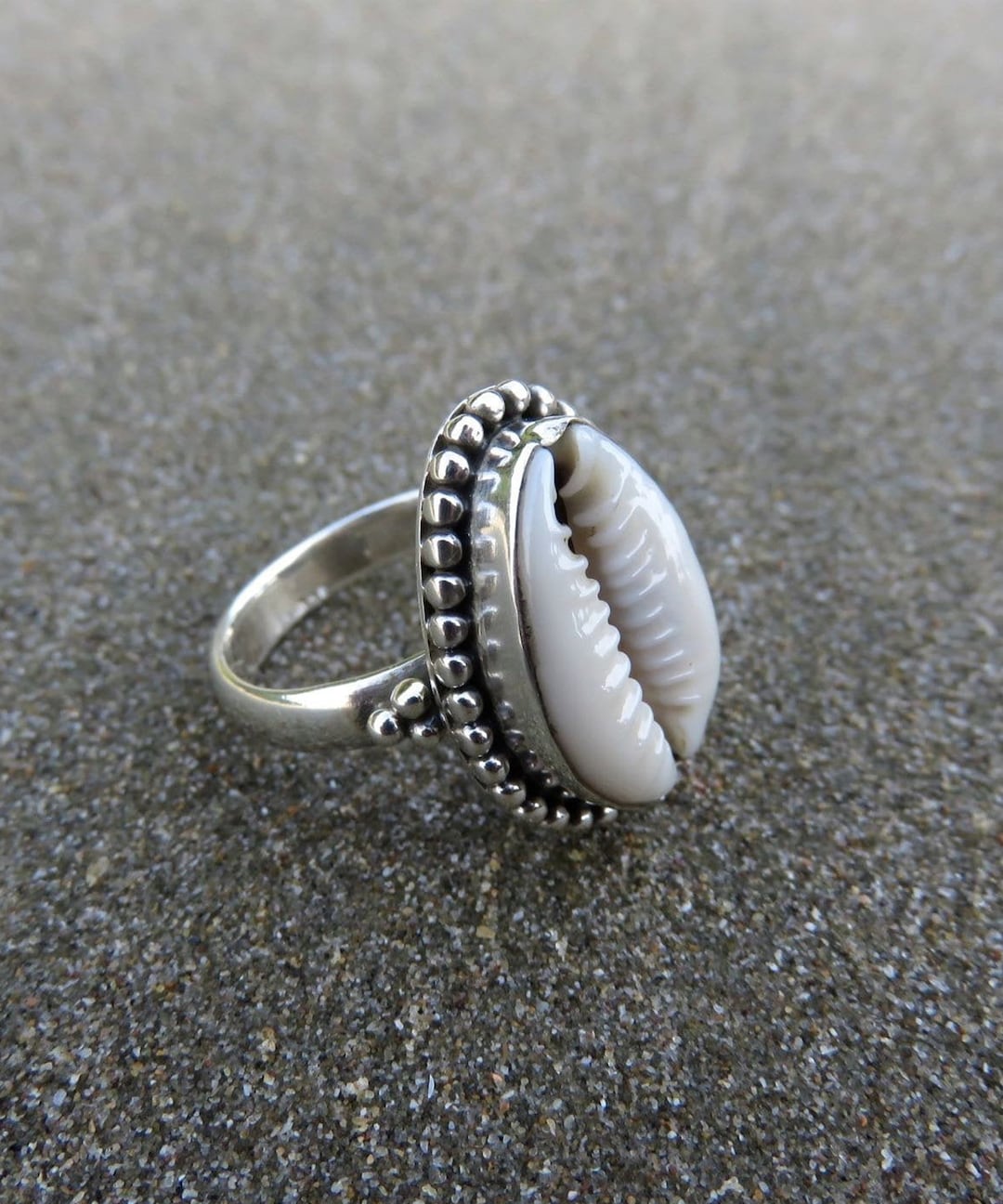 Cowrie Shell Rings / Silver Oxidized Rings / Statement Boho Rings ...