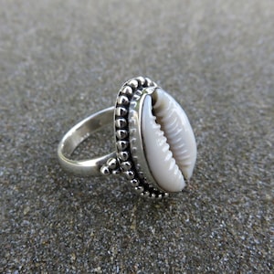 Cowrie Shell Rings / Silver Oxidized Rings / Statement Boho Rings ...