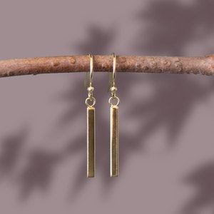Straight Bar Earrings / Gold Bar Earring / Simple Bar Earrings ...