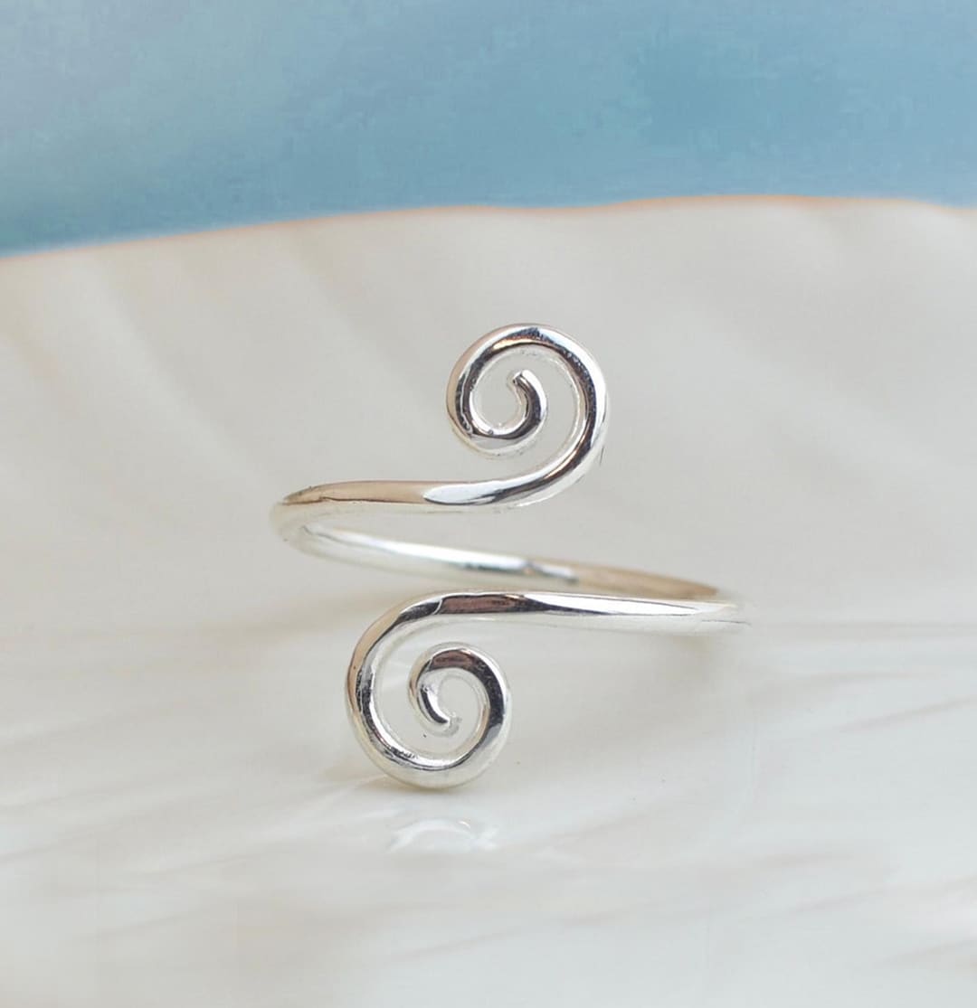 Sterling Silver Double Coil Ring: Handmade Swirl Jewelry - Etsy