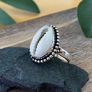 Cowrie Shell Rings / Silver Oxidized Rings / Statement Boho Rings ...