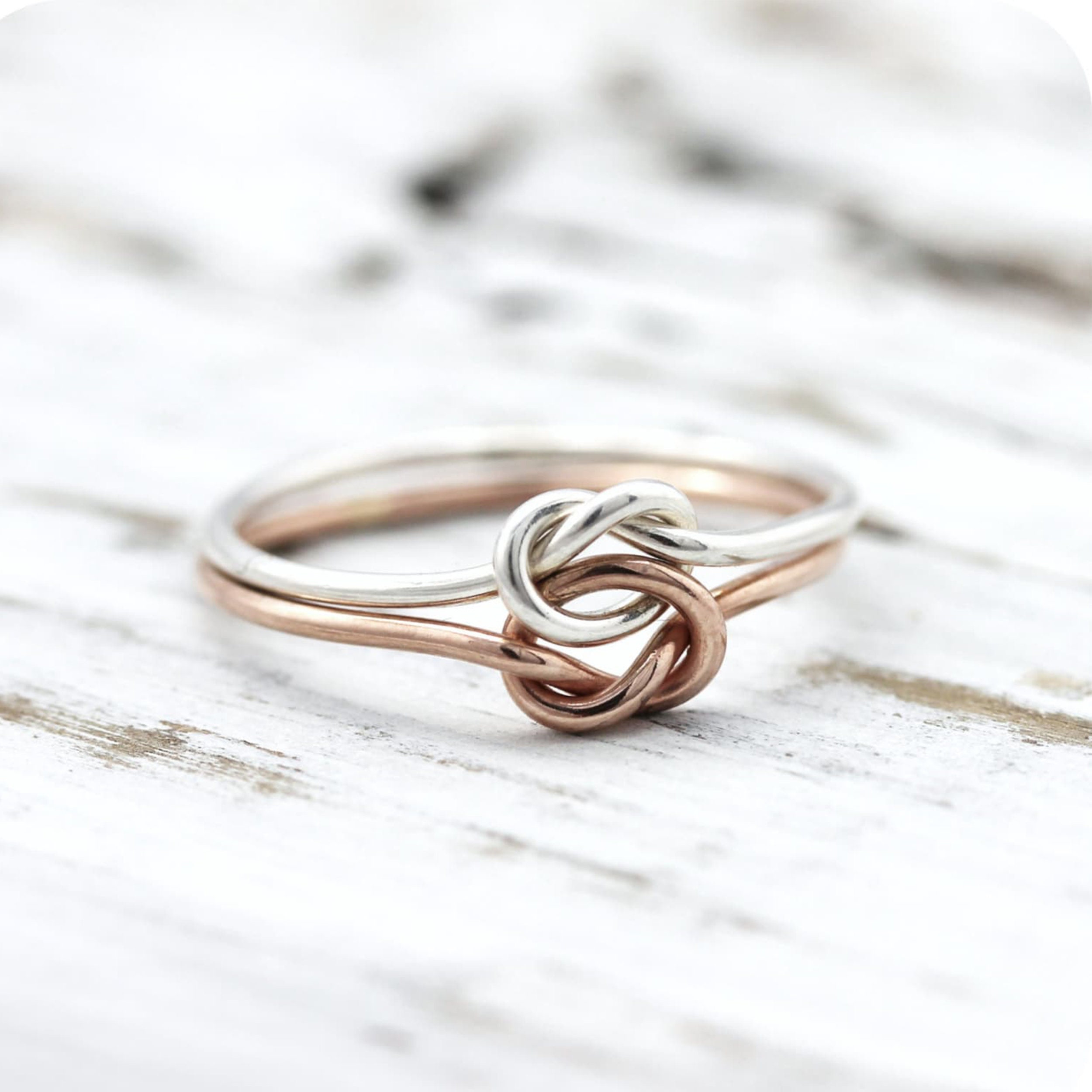 Double Knot Rings Couples Promise Ring Dainty Stacking Rings Minimalist Knot Ring Friendship Rings Gift for Mother Silver Rings Etsy