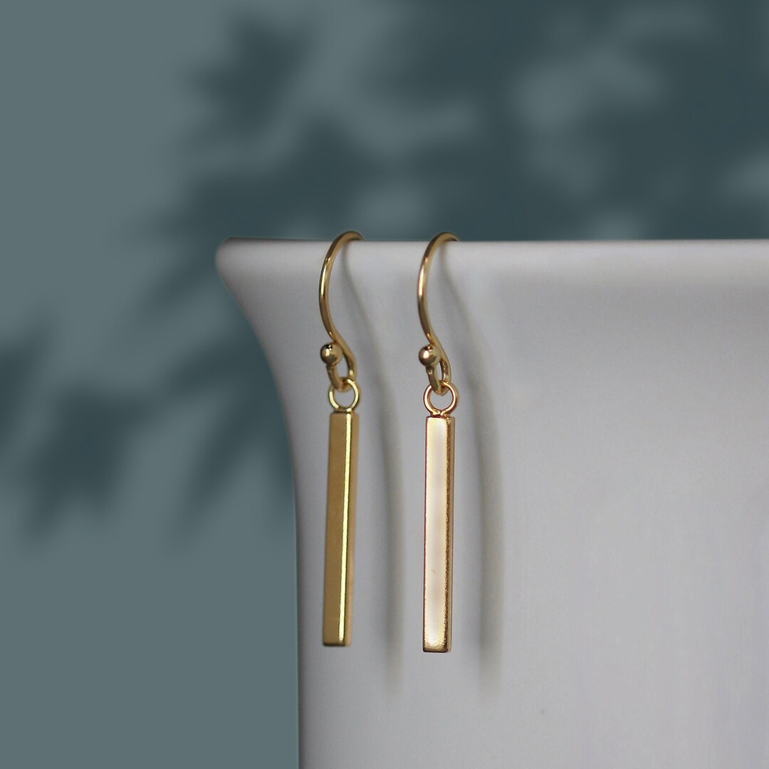 Straight Bar Earrings / Gold Bar Earring / Simple Bar Earrings ...