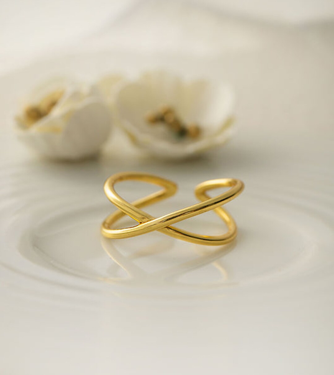 14k Gold X Cross Rings / Criss Cross Ring / Infinity Gold Rings ...