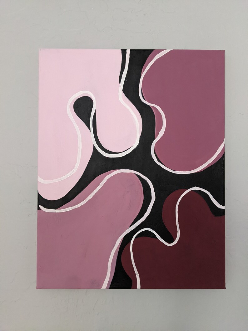 Canvas Painting Pink Acrylic. - Etsy