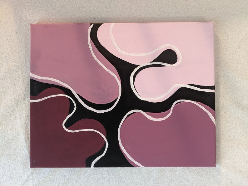 Canvas Painting Pink Acrylic. - Etsy