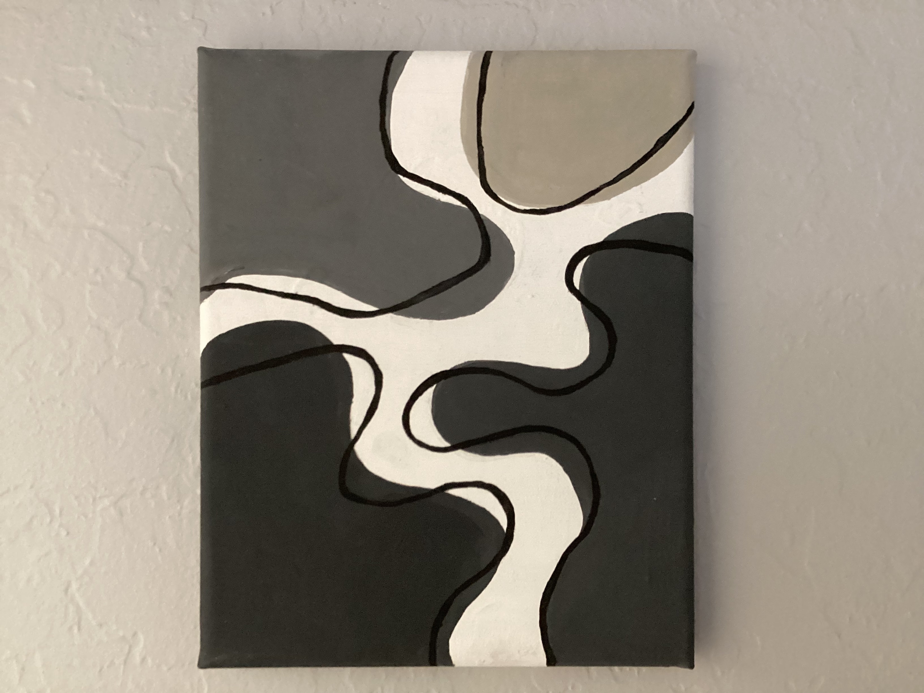 Canvas Painting Grey Acrylic - Etsy