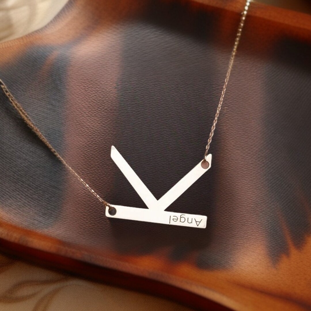 Personalized Big Letter Necklace Custom Pendant Silver - Etsy