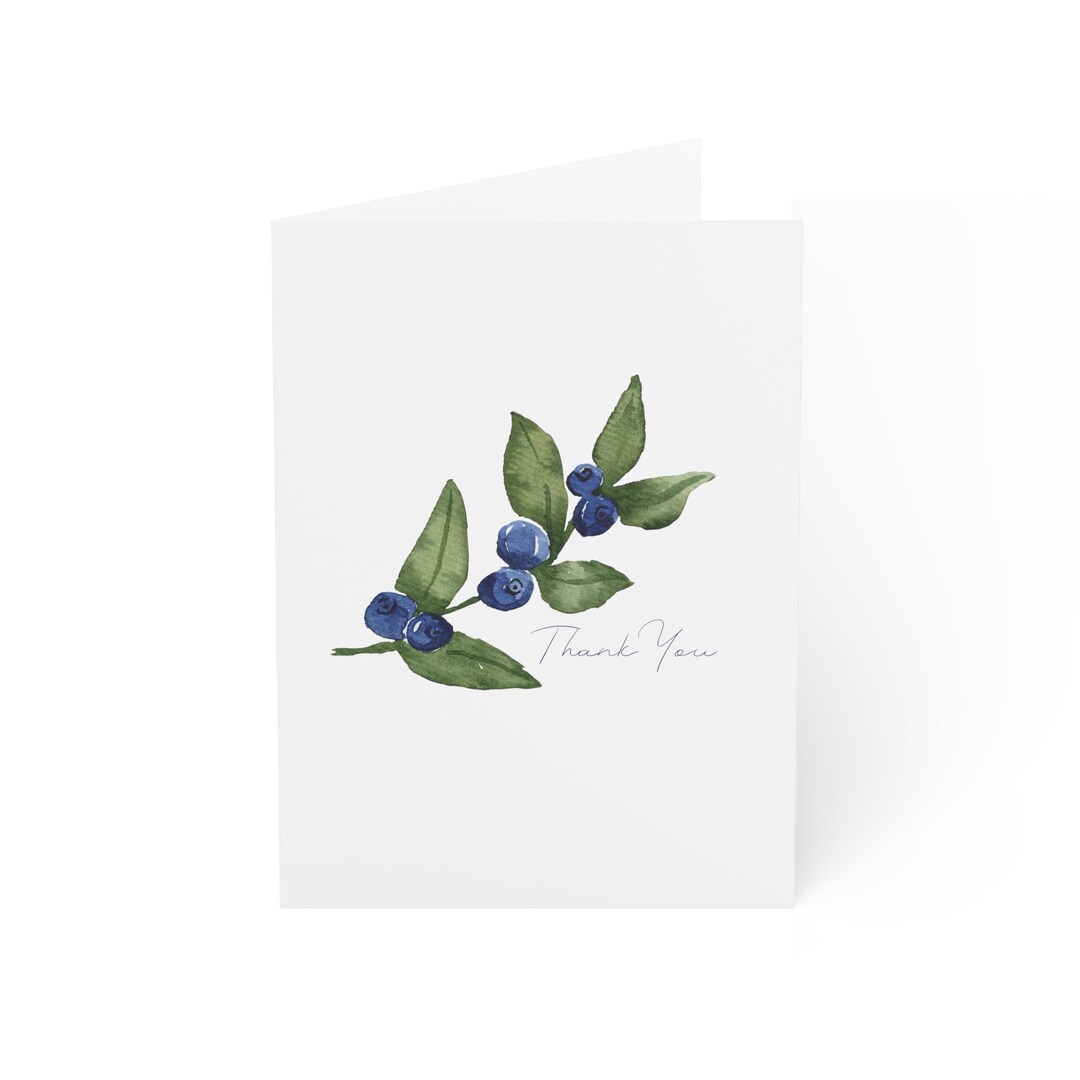 Blueberry Thank You Card: Maine Wedding Notecard (10-pack or 30-pack ...