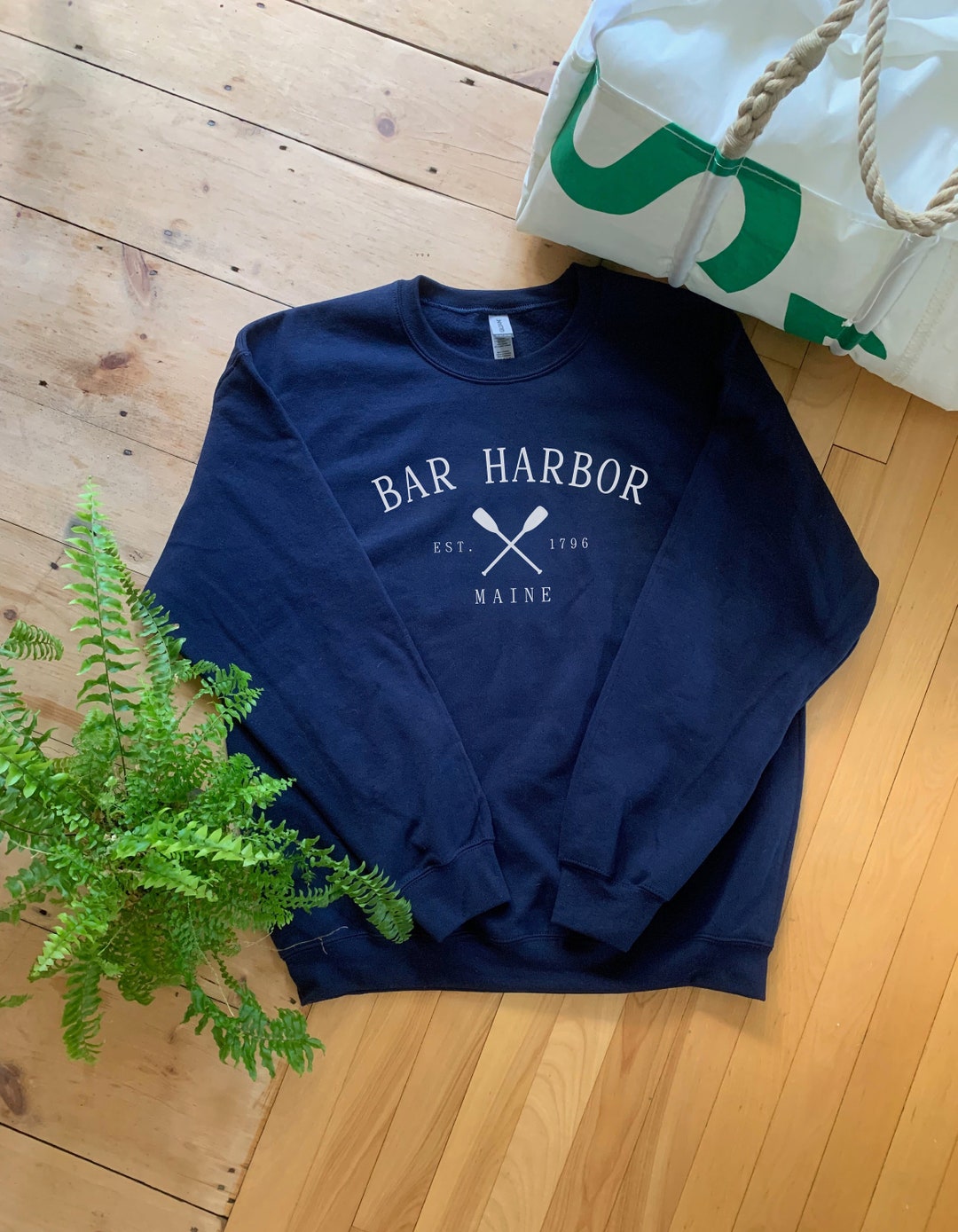 Bar Harbor Sweatshirt Maine Crewneck, Established 1796 Acadia National ...