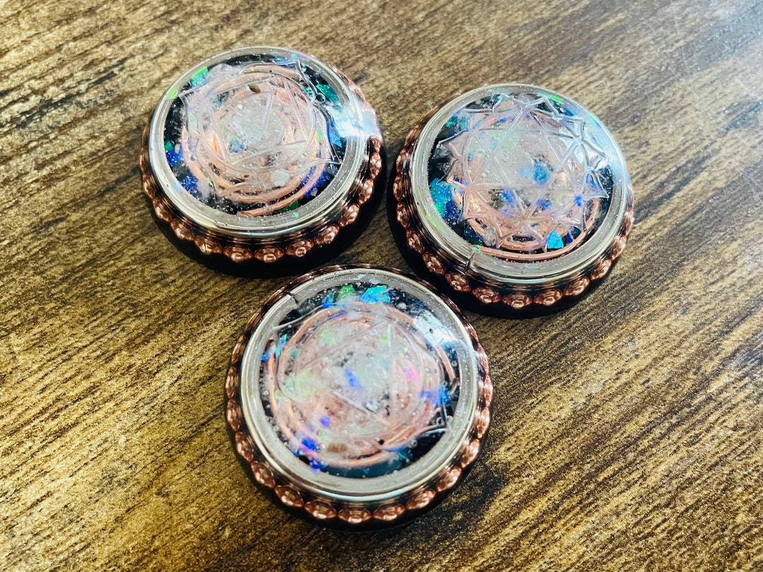 Orgonite Pocket Piece clear Glitter Dome Shape - Etsy