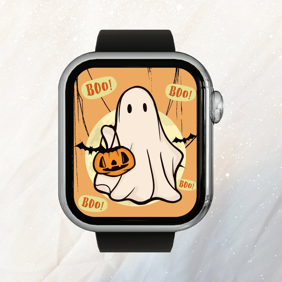 Halloween Apple Watch Wallpaper Ghost Smart Watch Facecute - Etsy