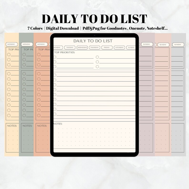 Digital to Do List Goodnotes Template, Digital Planner, iPad Planner ...