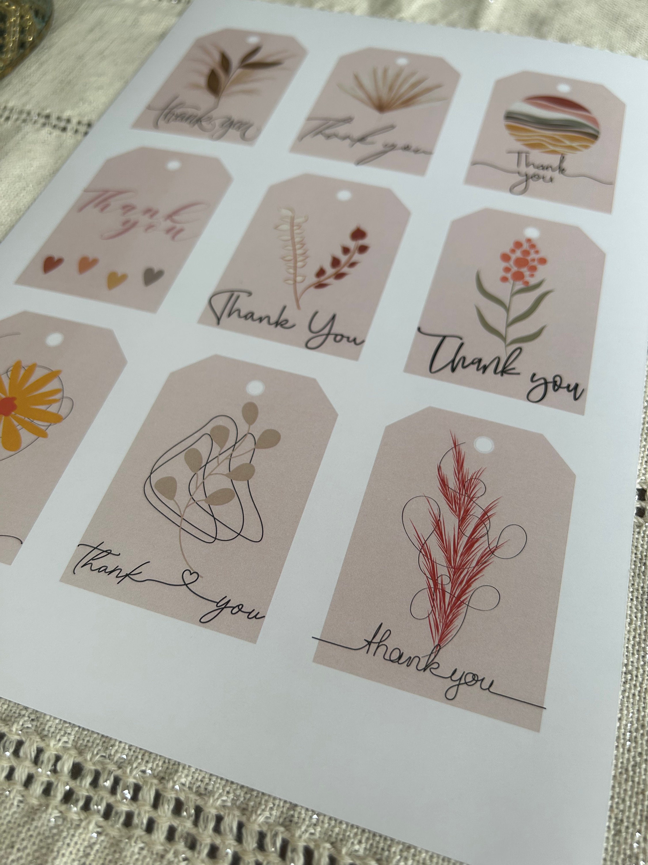 Boho Gift Tag, Boho Printable Christmas Gift Tags Set of 9, Printable ...