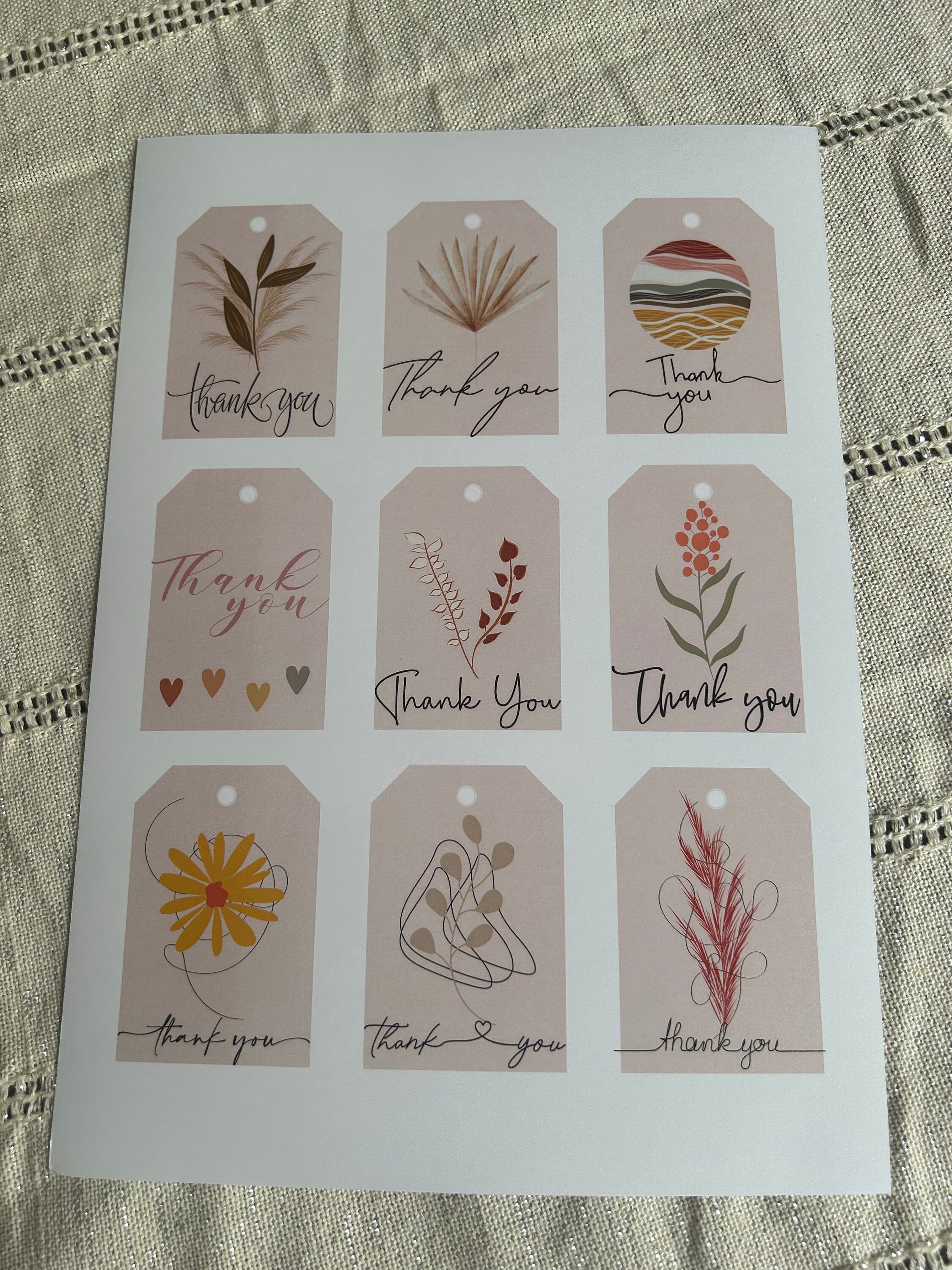 Boho Gift Tag, Boho Printable Christmas Gift Tags Set of 9, Printable ...