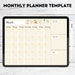 Monthly Planner Goodnotes Template, Undated Monthly Planner, Monthly ...