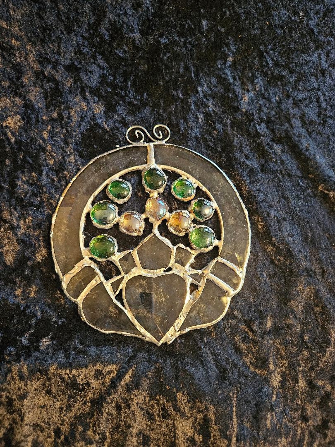 Claddagh Stained Glass With Beveled Glass and Beads - Etsy