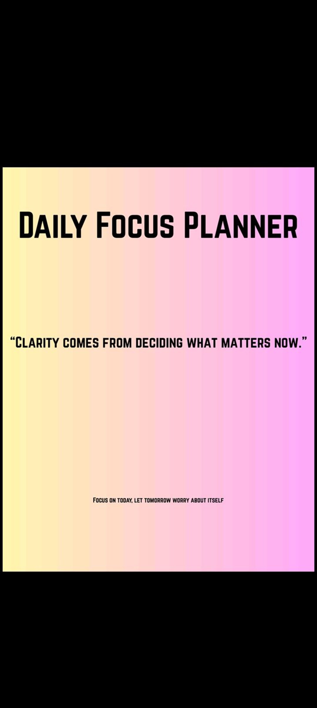 Daily Focus Planner Printable | Productivity & Priority Planner PDF ...