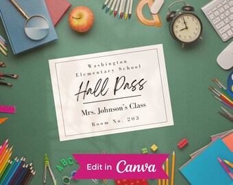 Editable Hall Pass Template - Etsy