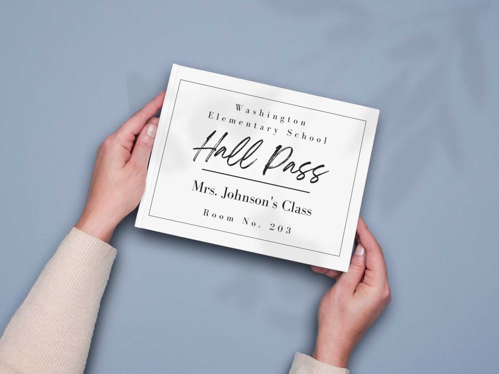 DIGITAL TEMPLATE Student Hall Pass, Personalized Printable Classroom ...