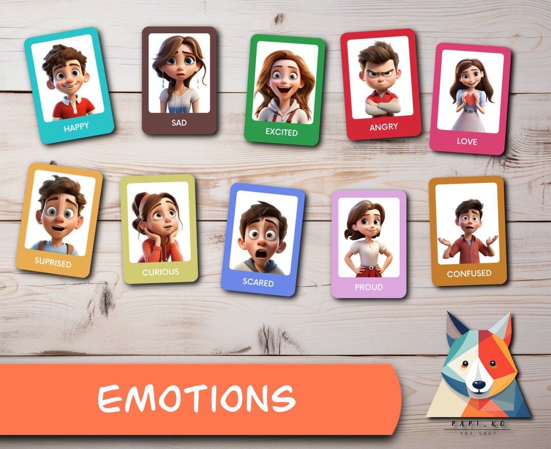 Emotions Flashcards • Learning of Emotions • Sticker Cards • Digital ...