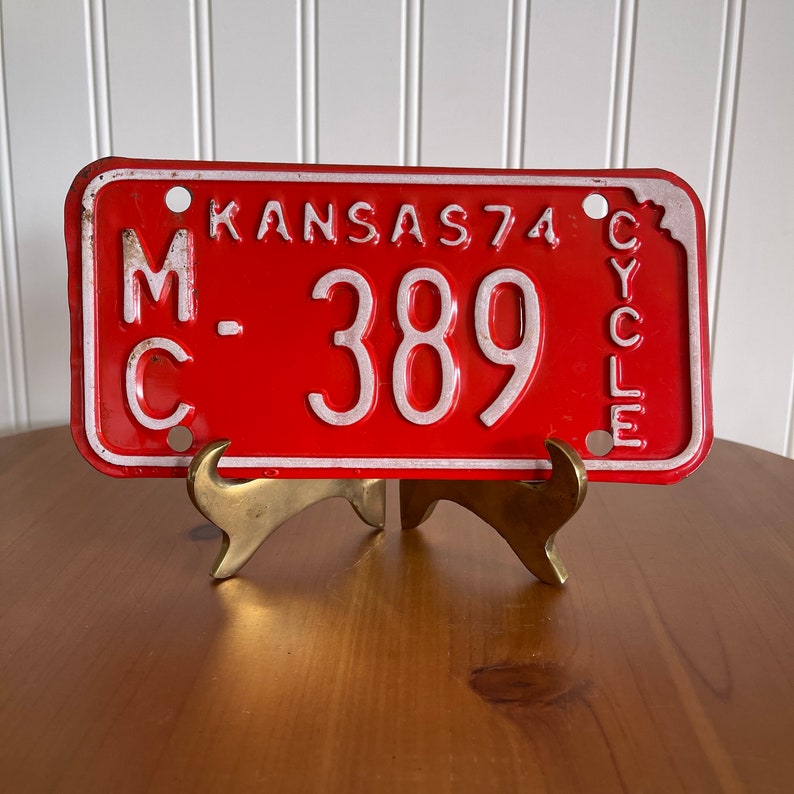 Vintage Motorcycle License Plates Kansas, 1974 and Minnesota, 1977 - Etsy