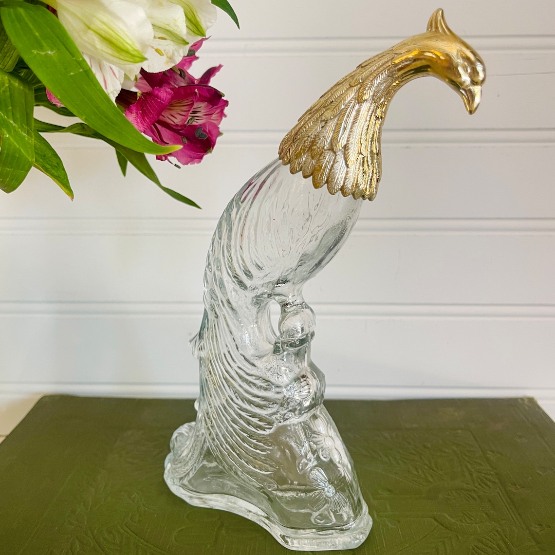 Vintage AVON Bird of Paradise Cologne Decanter Phoenix Glass Bottle ...
