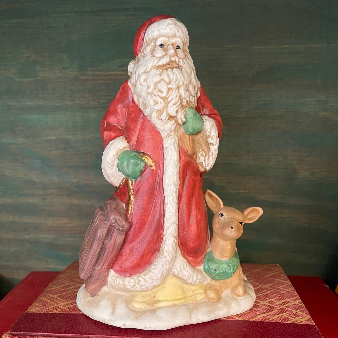 Vintage Porcelain Santa Claus Figurine Wind-up Musical Box - Etsy