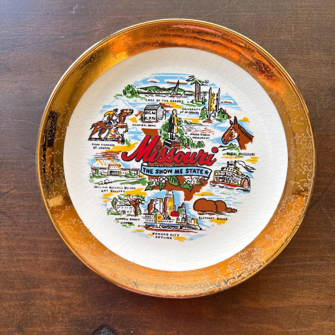 Vintage Missouri “the Show Me State” Souvenir Plate - Etsy