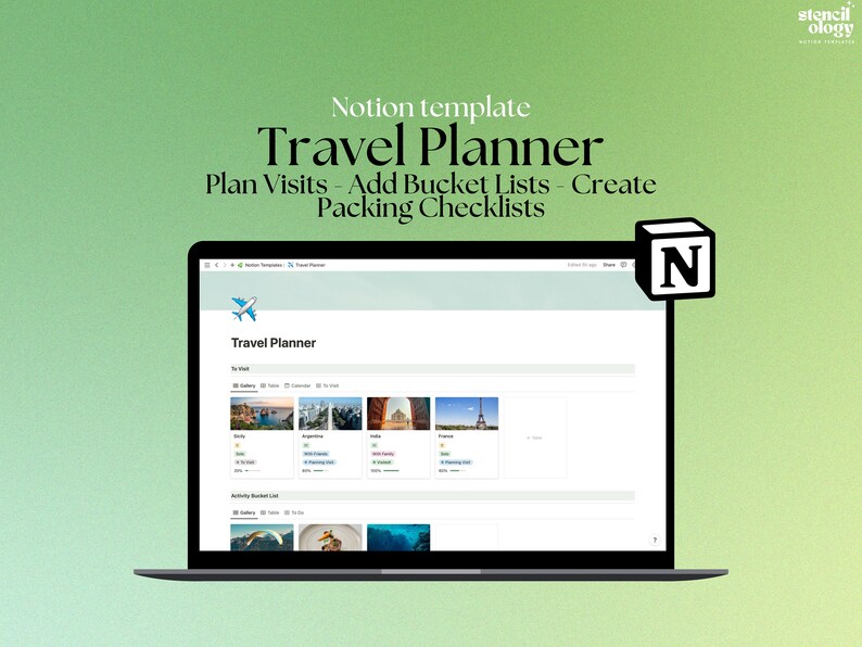 Travel/vacation Notion Dashboard Template, Holiday Planner Bucket List ...