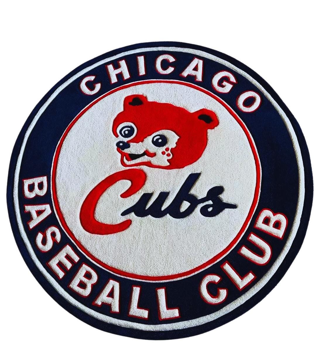 Retro Cubs Baseball Club Round Rug – Hand Tufted Chicago Sports Area ...