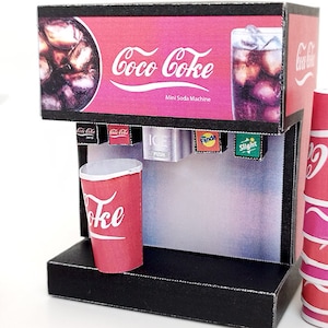1:6 DIY Printable Soda Machine Pop Machine Fastfood Drink Miniature ...