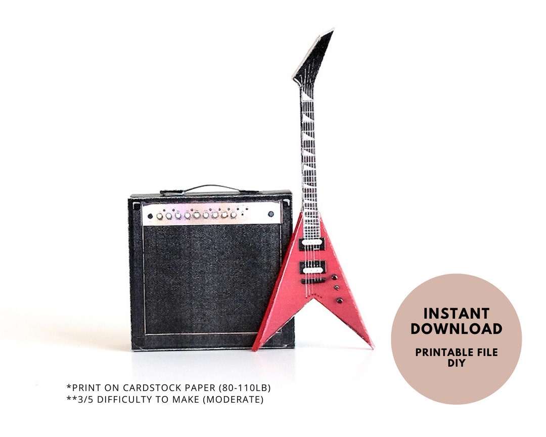 1:6 Mini Red Electric Guitar With Amp, DIY Miniature Music Instrument ...