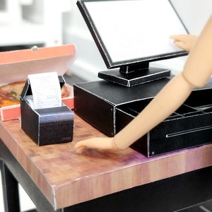 1:6 DIY Printable Cashier for Doll Shop Miniature Supermarket Fast Food ...