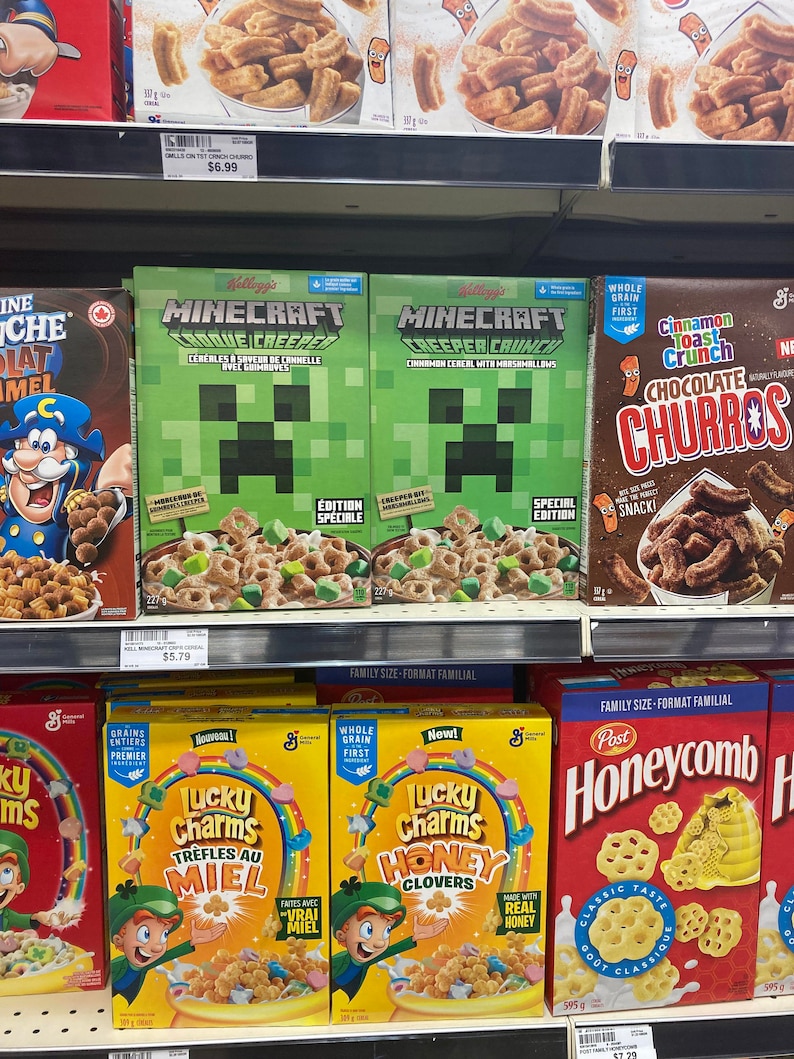 Minecraft Creeper Crunch Cereal Box 1:6 Scale Printable for - Etsy