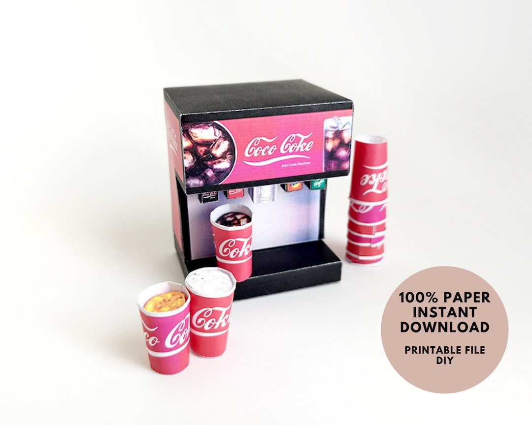 1:6 DIY Printable Soda Machine Pop Machine Fastfood Drink Miniature ...