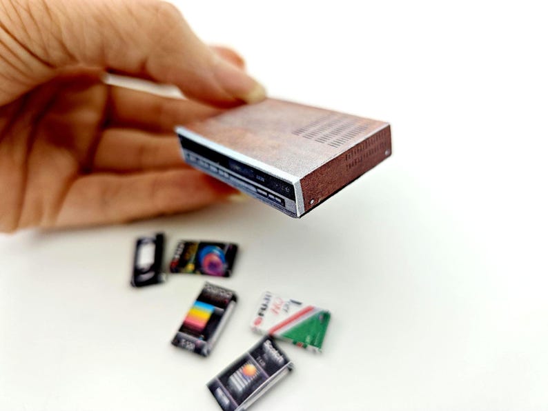 1:12 Scale , 6 Items Classic Video Tape and Record Player- Printable ...
