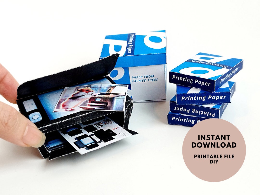 1:6 Printer - Dollhouse Printer and Printing Paper Boxes, Office ...