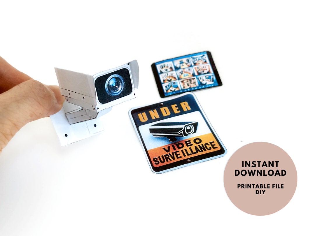 Printable 3 Items CCTV Set, Camera Set for Dollhouse Security ,1:6 ...