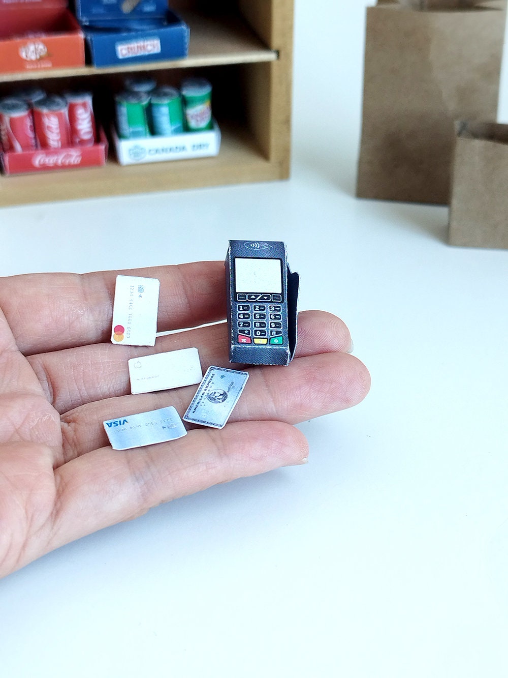 2 Styles 16 112 Cashier Credit Card Machine With Cards - Etsy