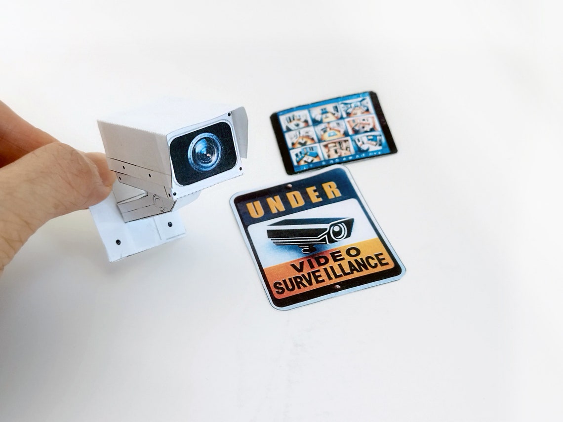 Printable 3 Items CCTV Set, Camera Set for Dollhouse Security ,1:6 ...