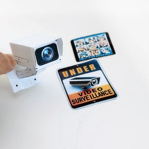 Printable 3 Items CCTV Set, Camera Set for Dollhouse Security ,1:6 ...