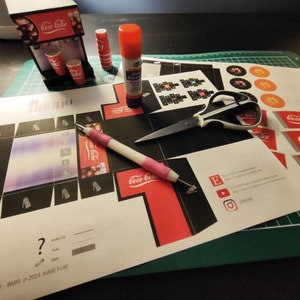 1:6 DIY Printable Soda Machine Pop Machine Fastfood Drink Miniature ...