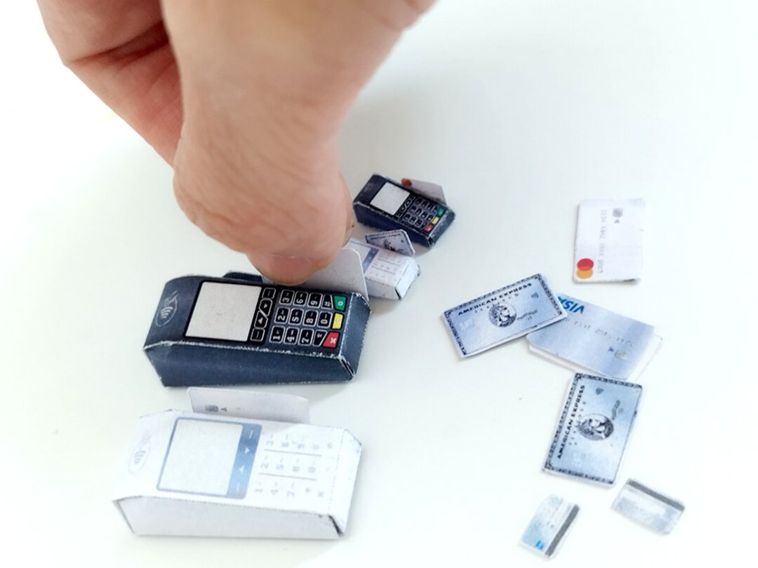 2 Styles 16 112 Cashier Credit Card Machine With Cards - Etsy
